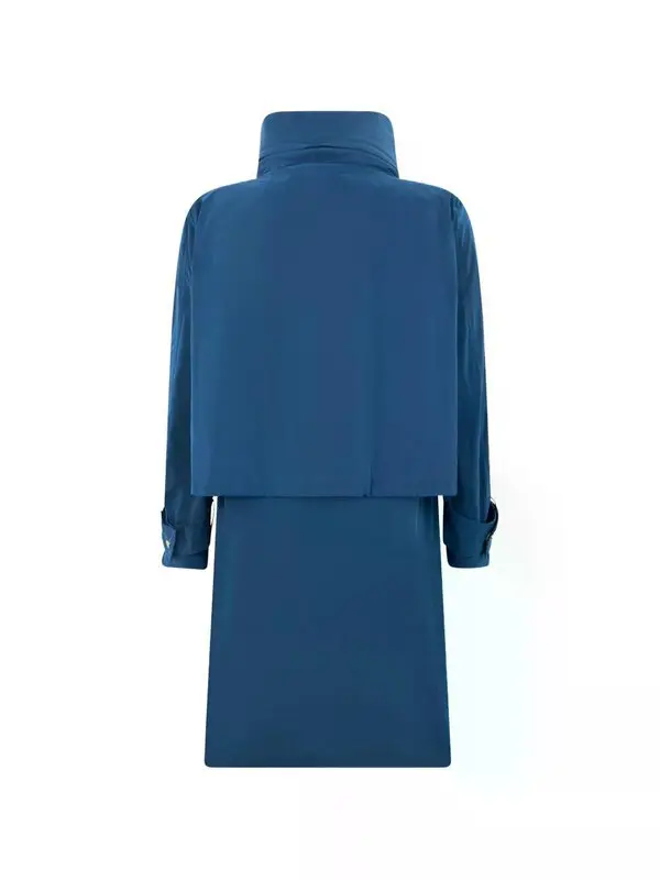 MOORER High-neck Layered Coat - Blue