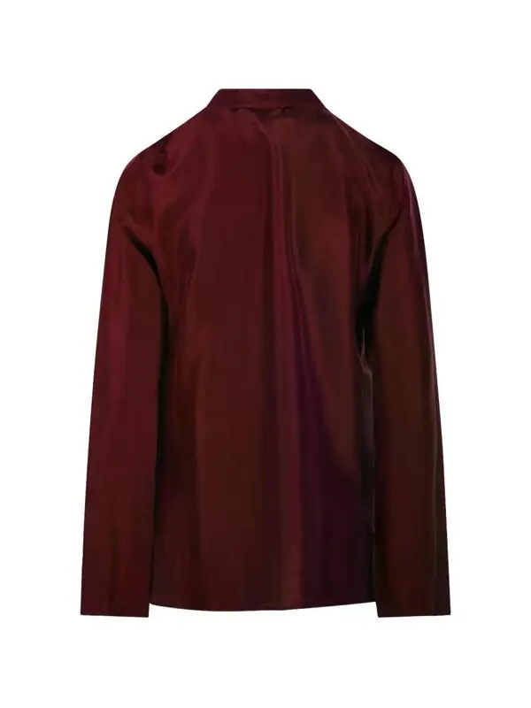 FORTE_FORTE Habotai V-neck Buttoned Shirt