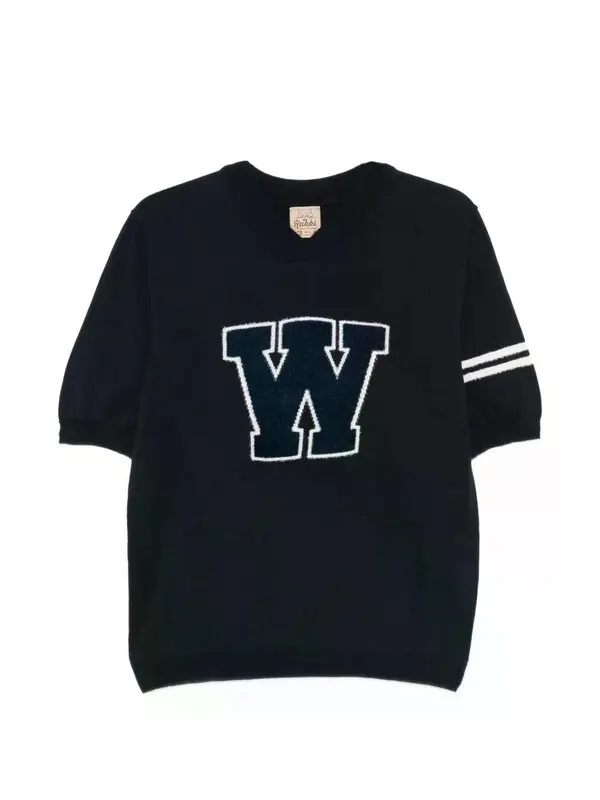 RAKKI Letter Appliqué Short-sleeve Top