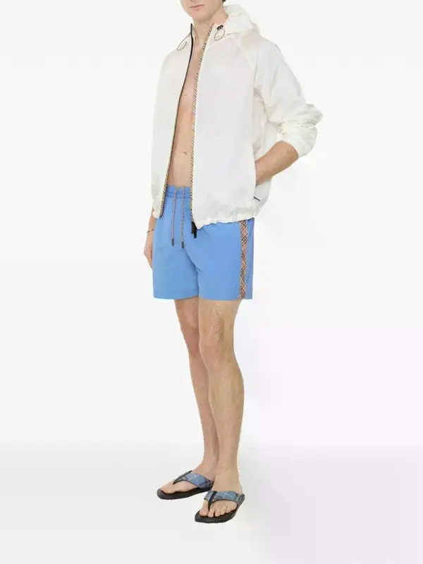 Burberry Check-trim Swim Shorts - Blue