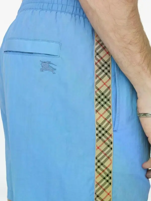Burberry Check-trim Swim Shorts - Blue