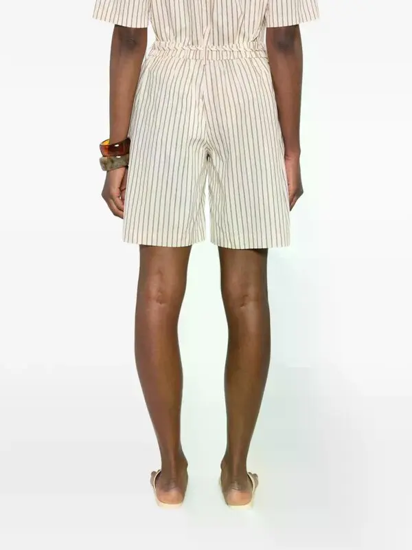 YERSE Striped Drawstring-fastening Shorts