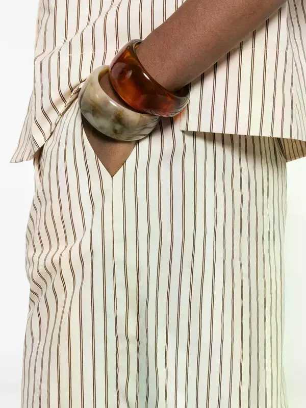 YERSE Striped Drawstring-fastening Shorts