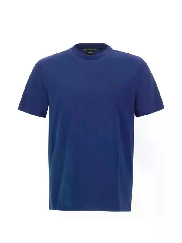 BOSS Logo-print Crew-neck T-shirt - Blue