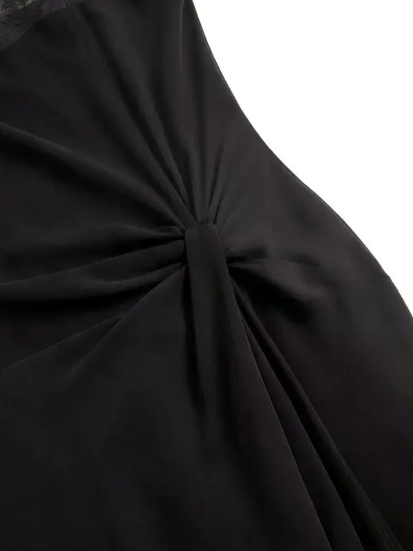 Valentino Garavani Georgette Midi Dress With Lace And Draping