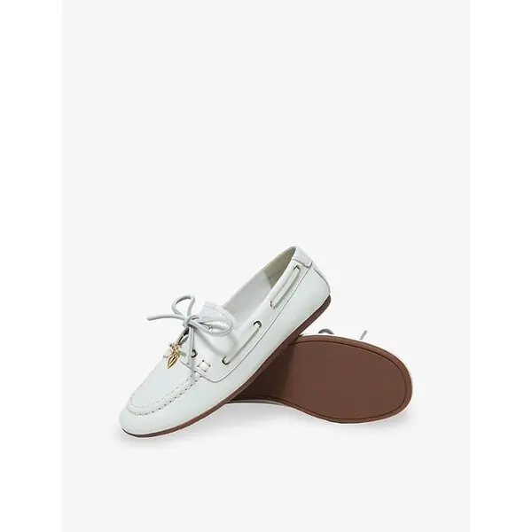 Maje Leather Boat Shoes - White