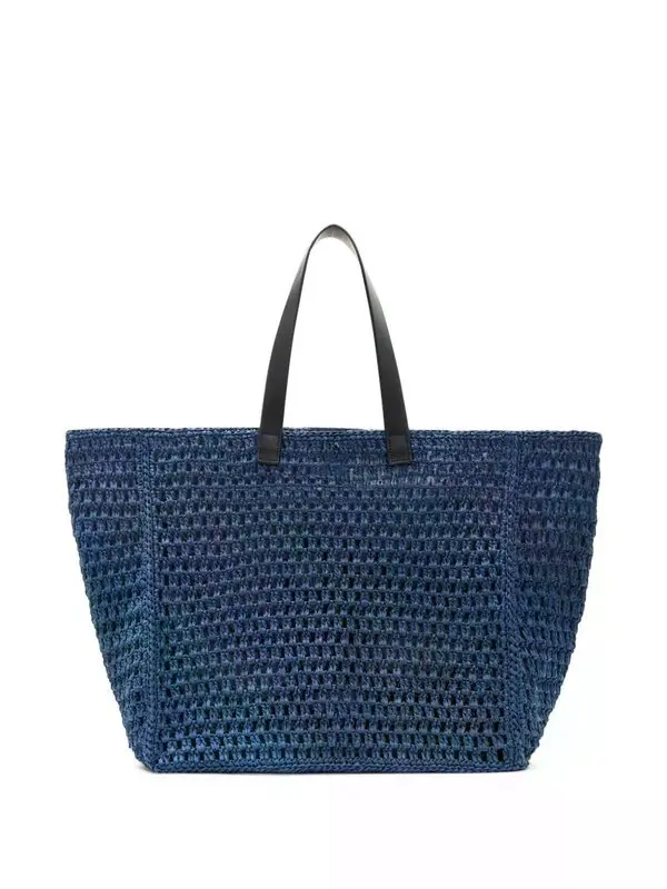 ANINE BING Large Rio Logo-appliqué Tote Bag - Blue