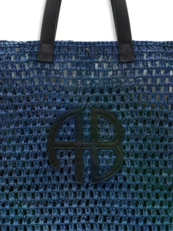 ANINE BING Large Rio Logo-appliqué Tote Bag - Blue