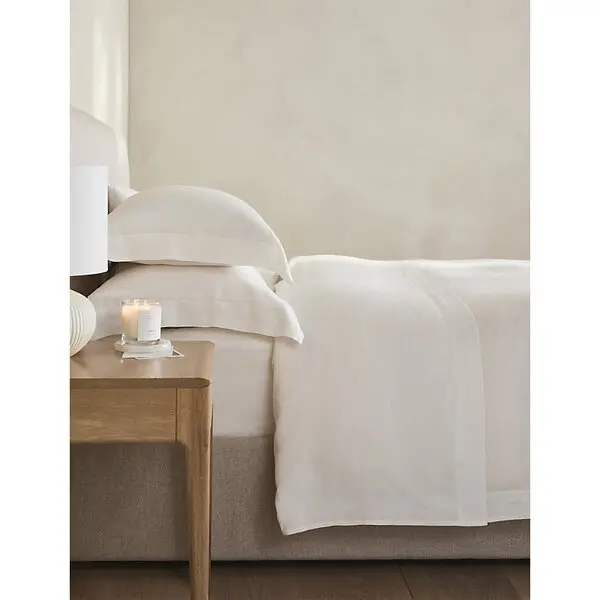 THE WHITE COMPANY Washed Linen Flat Sheet - White