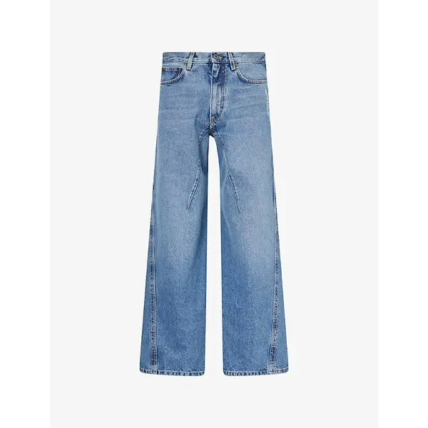Off-White Flared-leg Denim Jeans - Light Medium Blue