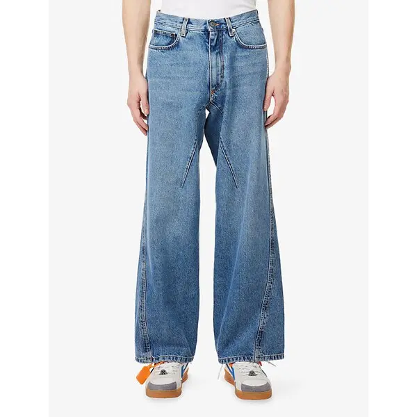 Off-White Flared-leg Denim Jeans - Light Medium Blue