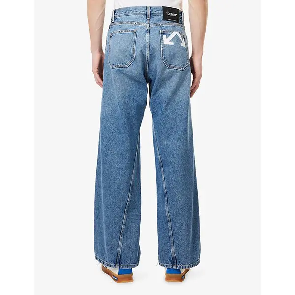 Off-White Flared-leg Denim Jeans - Light Medium Blue
