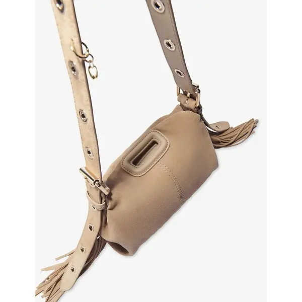 Maje Mini Suede Shoulder Bag - Cappucino