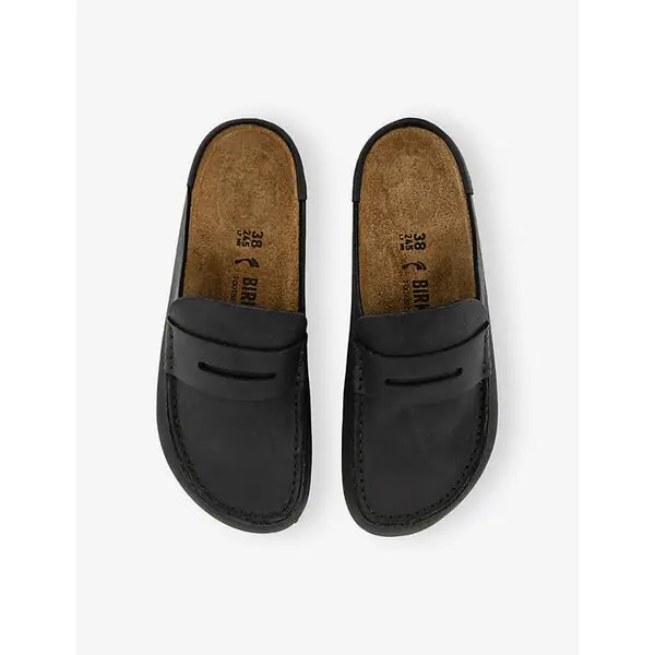BIRKENSTOCK Naples Leather Clogs - Black Leather