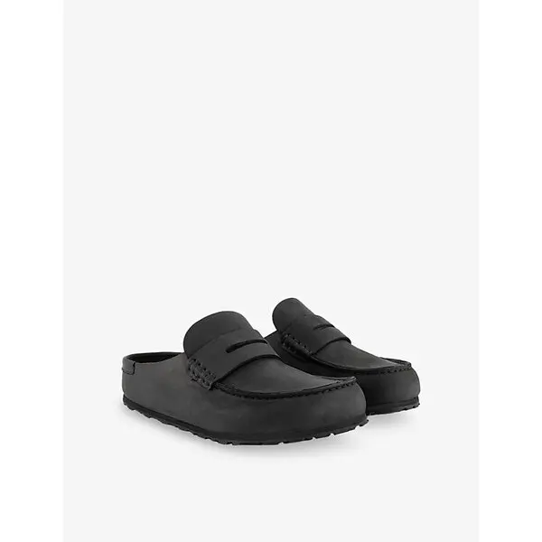 BIRKENSTOCK Naples Leather Clogs - Black Leather