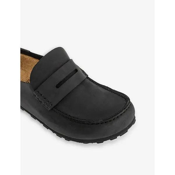 BIRKENSTOCK Naples Leather Clogs - Black Leather