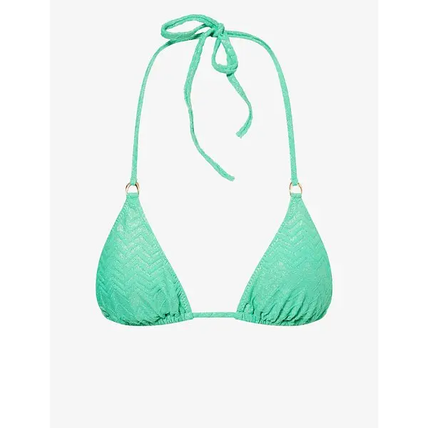 Melissa Odabash Key West Triangle Bikini Top - Zigzag Green
