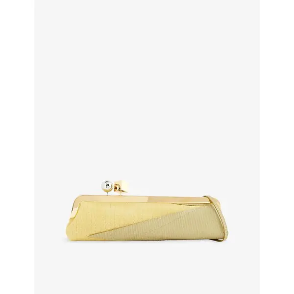 Jacquemus The Salon Maïs Leather Clutch Bag - Yellow / Corn