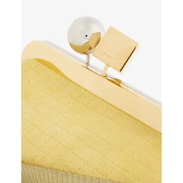 Jacquemus The Salon Maïs Leather Clutch Bag - Yellow / Corn