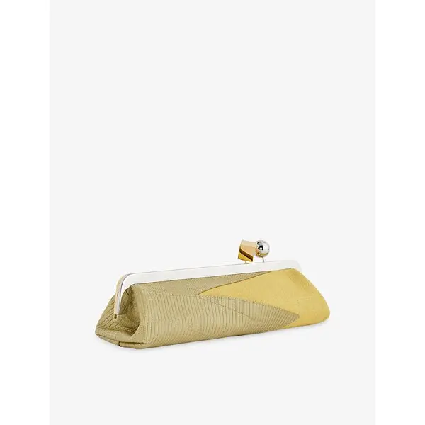 Jacquemus The Salon Maïs Leather Clutch Bag - Yellow / Corn