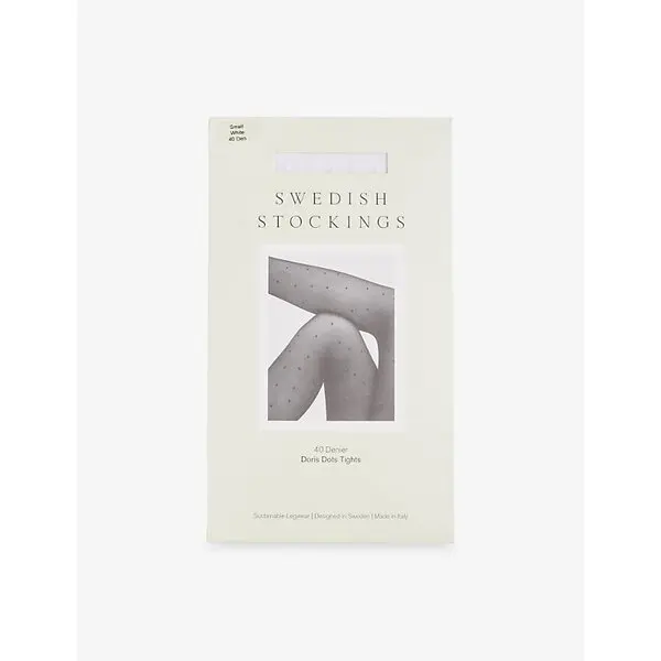 Swedish Stockings Doris Dot 40-denier Tights - White