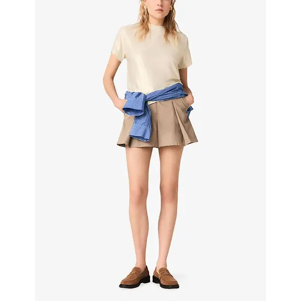 Maje Short-sleeved Metallic Lamé T-shirt - Gold