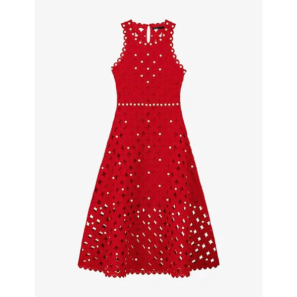 Maje Sleeveless Sequin-embellished Woven Midi Dress