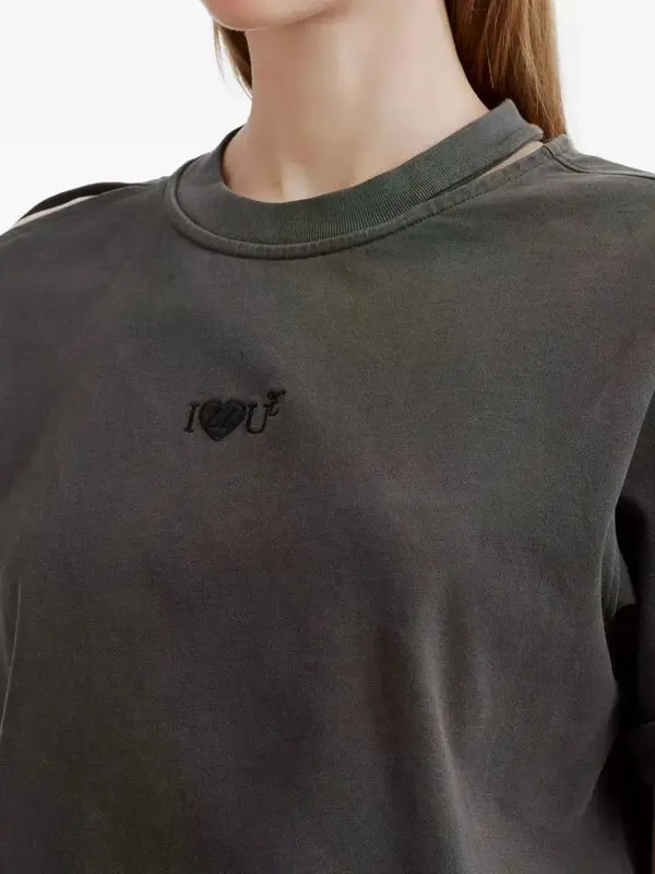Izzue Cut-out Detail T-shirt - Grey