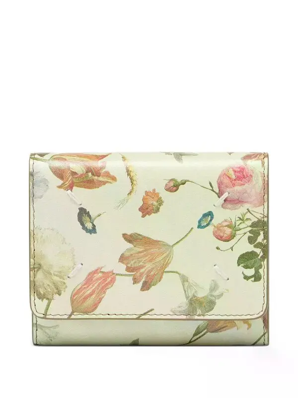MAISON MARGIELA Floral-print Wallet - Neutrals