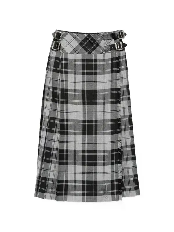 Le Kilt Plaid Buckle Midi Skirt