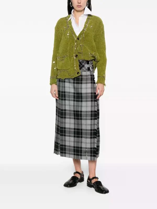Le Kilt Plaid Buckle Midi Skirt