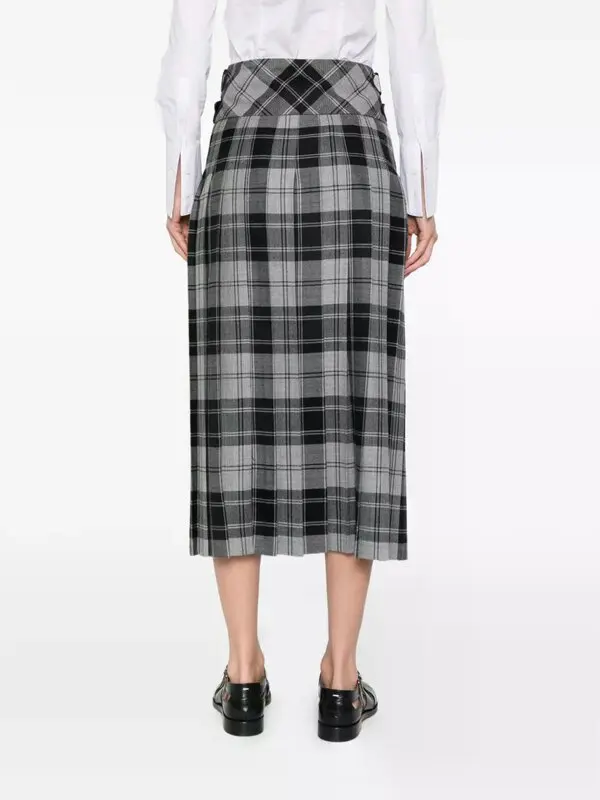 Le Kilt Plaid Buckle Midi Skirt