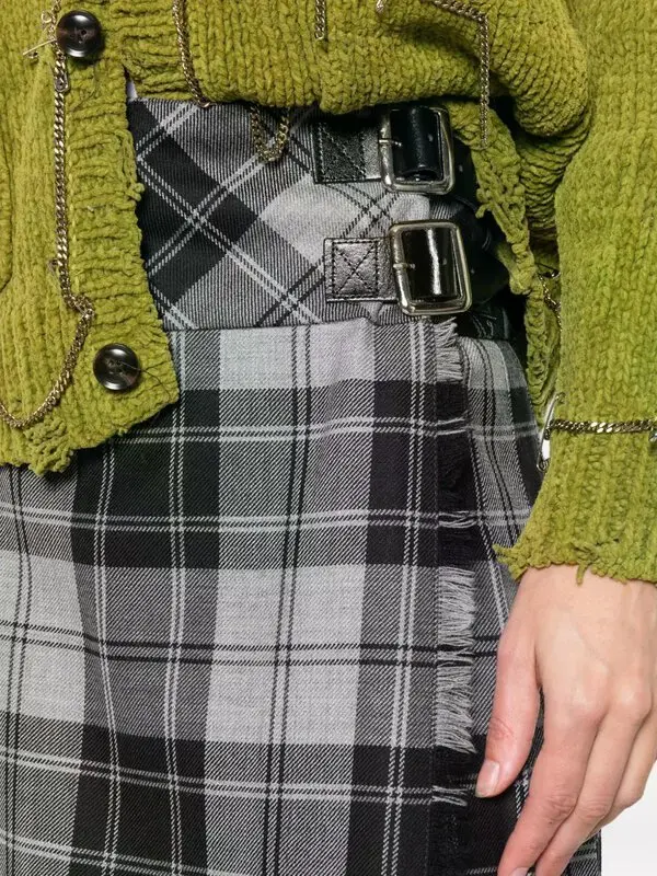 Le Kilt Plaid Buckle Midi Skirt