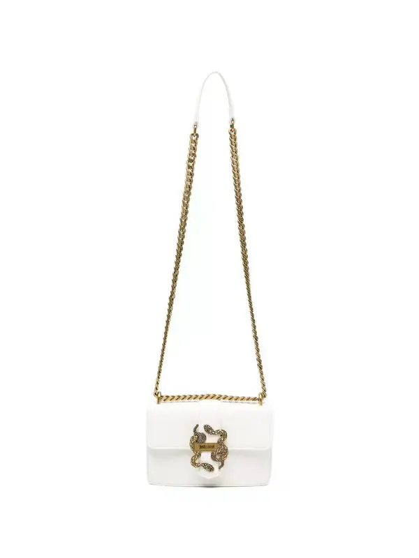 Just Cavalli Snake-detail Shoulder Bag - White