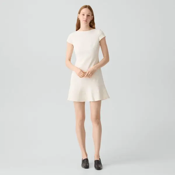 Theory Tiered Mini Dress - Rice