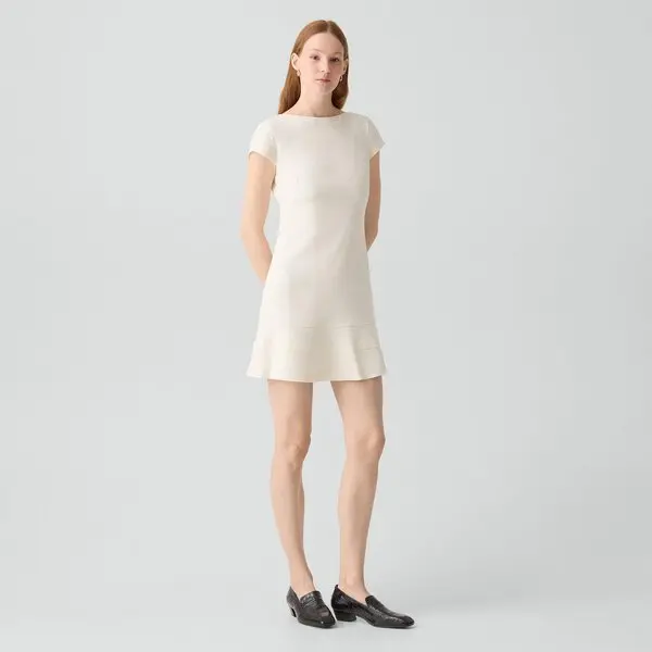 Theory Tiered Mini Dress - Rice