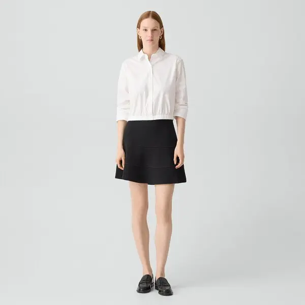 Theory Tiered Flare Mini Skirt