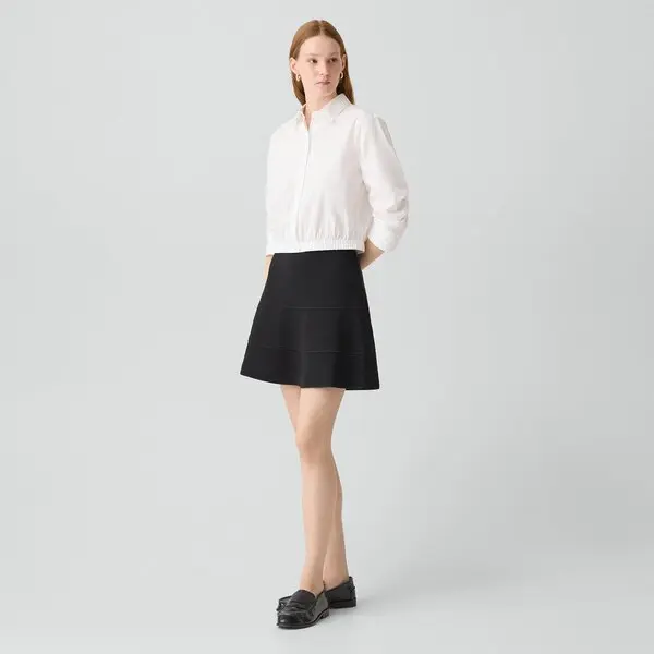 Theory Tiered Flare Mini Skirt