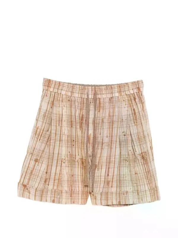 ZIGGY CHEN Plaid Shorts - Neutrals