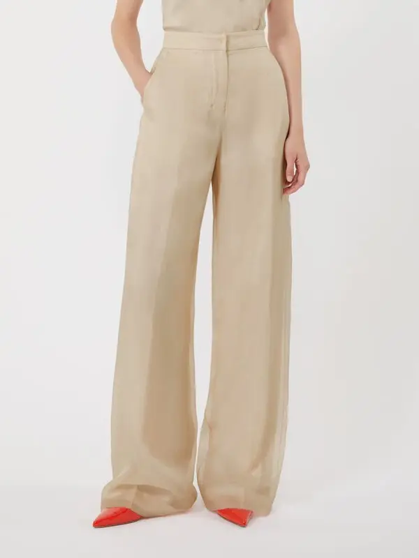 Max Mara Silk Organza Trousers - Sand