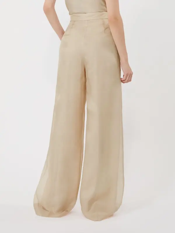 Max Mara Silk Organza Trousers - Sand
