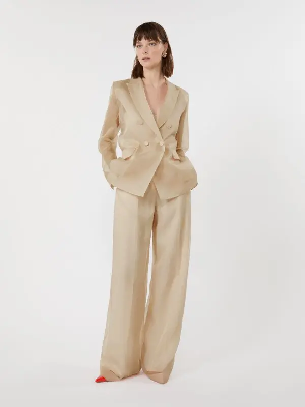 Max Mara Silk Organza Trousers - Sand
