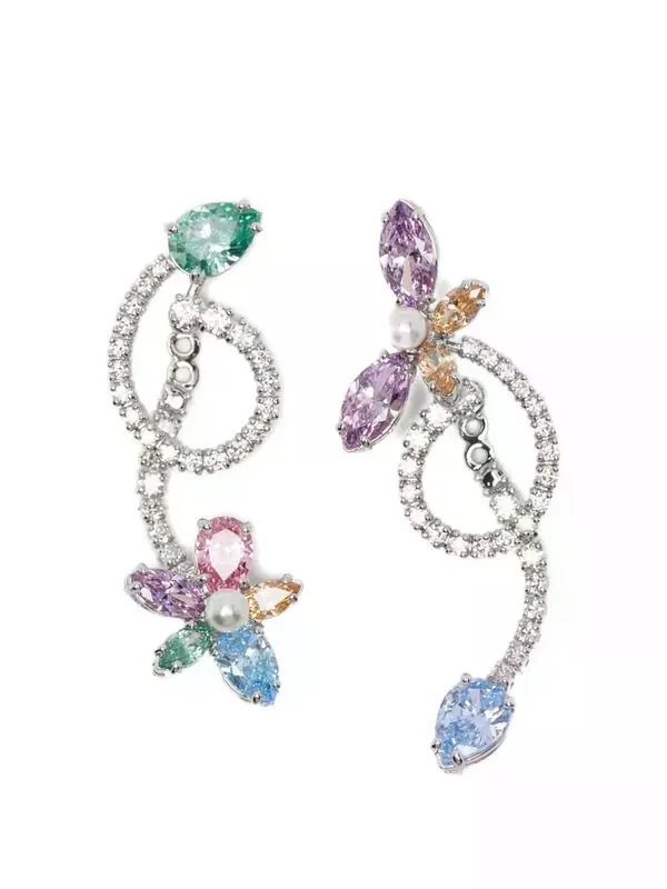 SWAROVSKI X Ariana Grande Asymmetrical Crystal Earrings - Silver