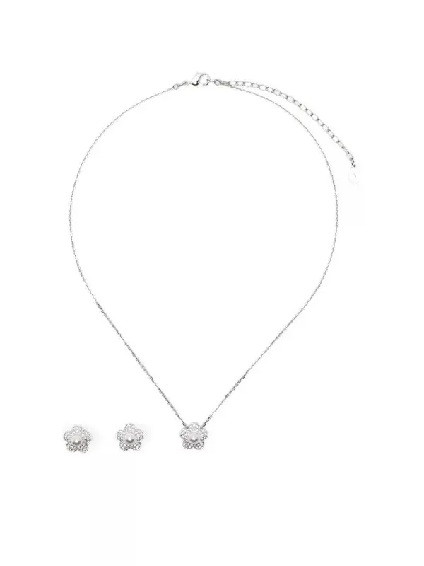 SWAROVSKI Crystal Flower Jewelry Set - Silver