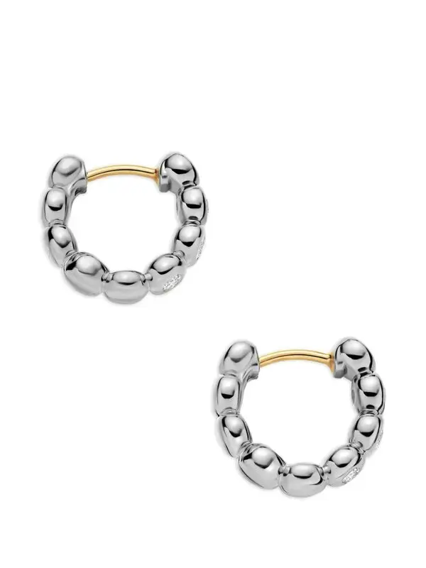 David Yurman Bezel Set Hoop Earrings - Silver