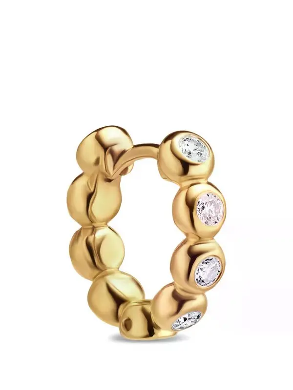 David Yurman 18k Yellow Hoop Earrings - Gold