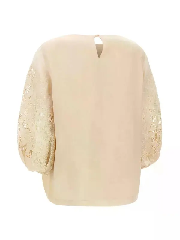 Max Mara Macramé Sleeve Blouse