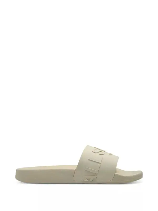 ALLSAINTS Logo-embossed Slip-on Slides - White