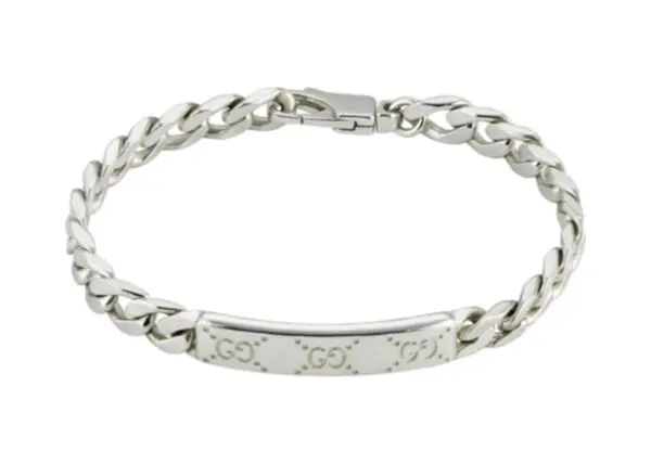 Gucci Signature Gg Tag Bracelet - Silver