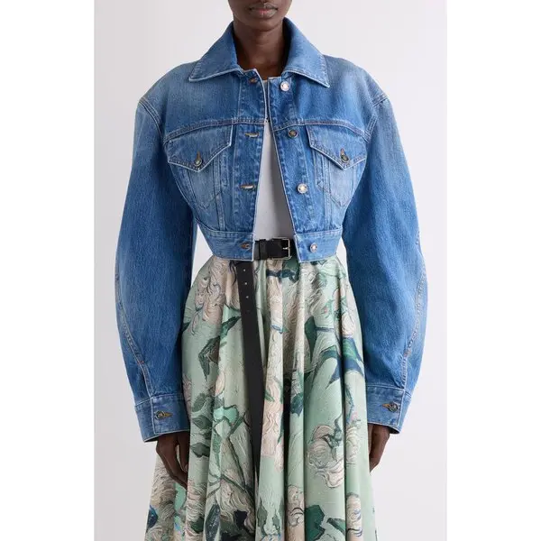Givenchy Cropped Open Back Denim Jacket
